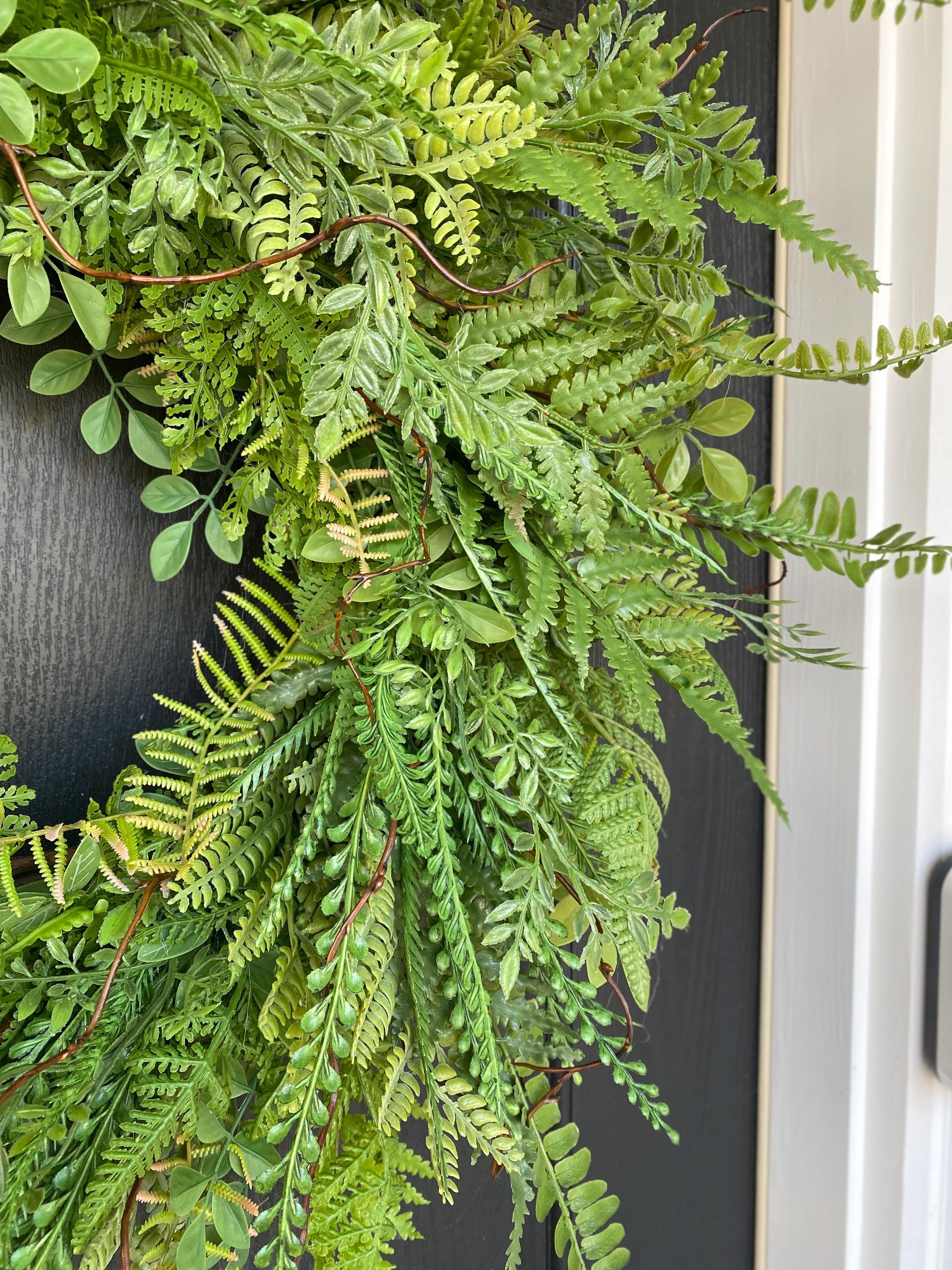 Fern Wreath for Front Door, Year Round Greenery Wreath With Ferns ...