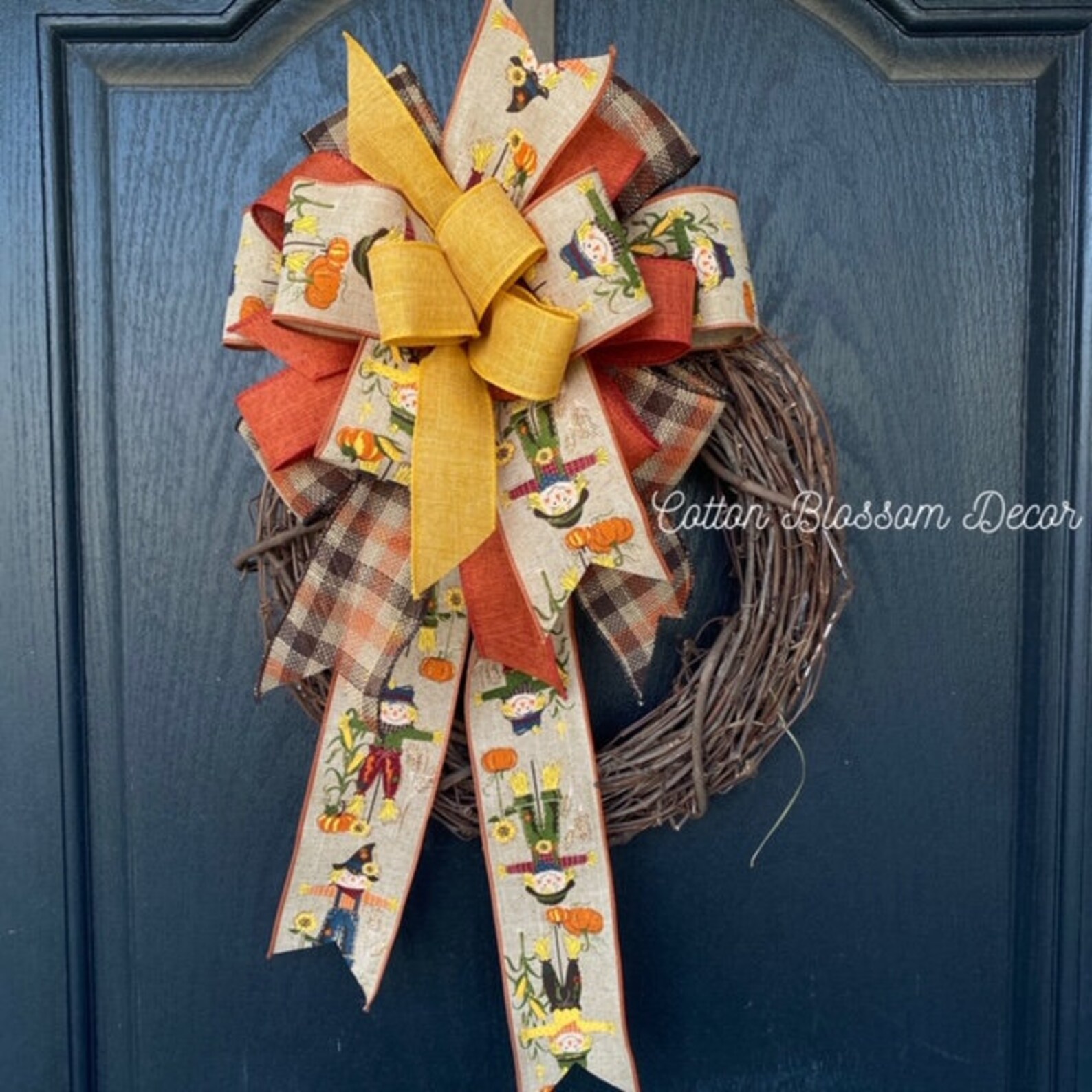 Fall Bow, Wreath Bow, Bow for Wreath, Floral Bow, Autumn Bow, Lantern ...