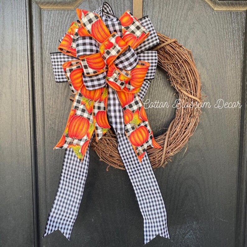 Fall Bow Wreath Bow Bow for Wreath Floral Bow Autumn Bow | Etsy