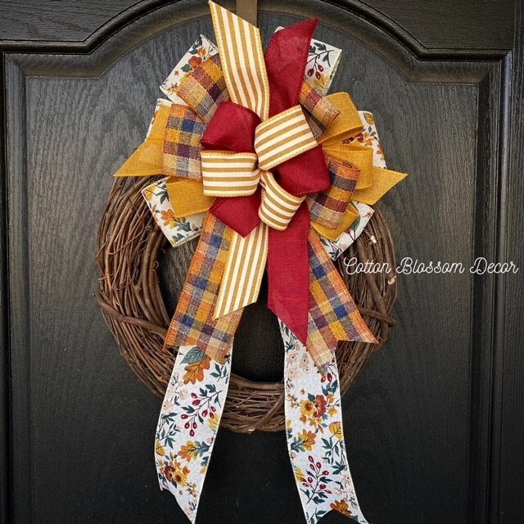 Fall Bow, Fall Ribbon, Fall Bow, Fall, Wreath Bow, Bow for Wreath ...