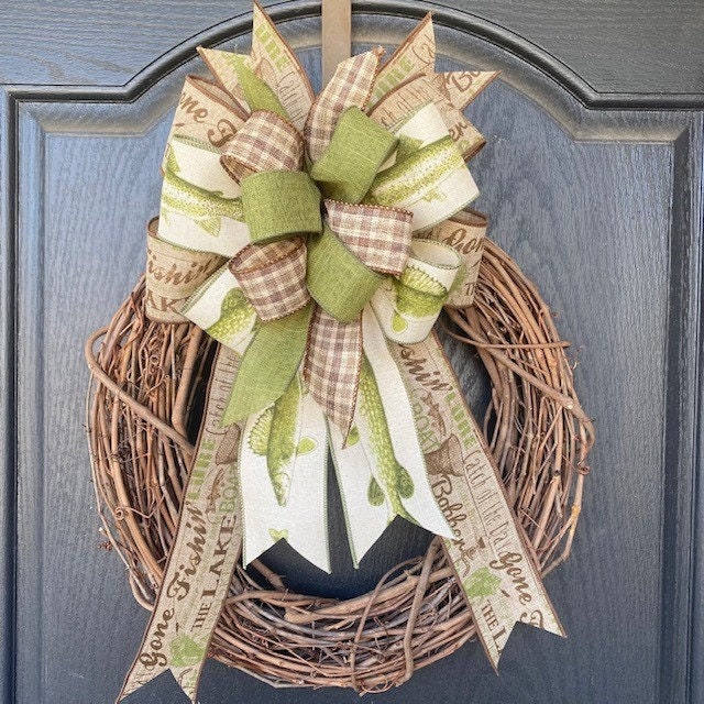 Fish Themed Bow for Wreath Fish Lake Wreath Bow Wildlife - Etsy