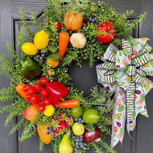 Summer Garden Wreath With Lemons, Garden Harvest Wreath With Fruit ...