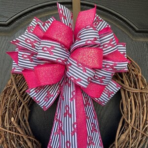 Breast Cancer Ribbon Bow, Pink Breast Cancer Ribbon, Breast Cancer ...