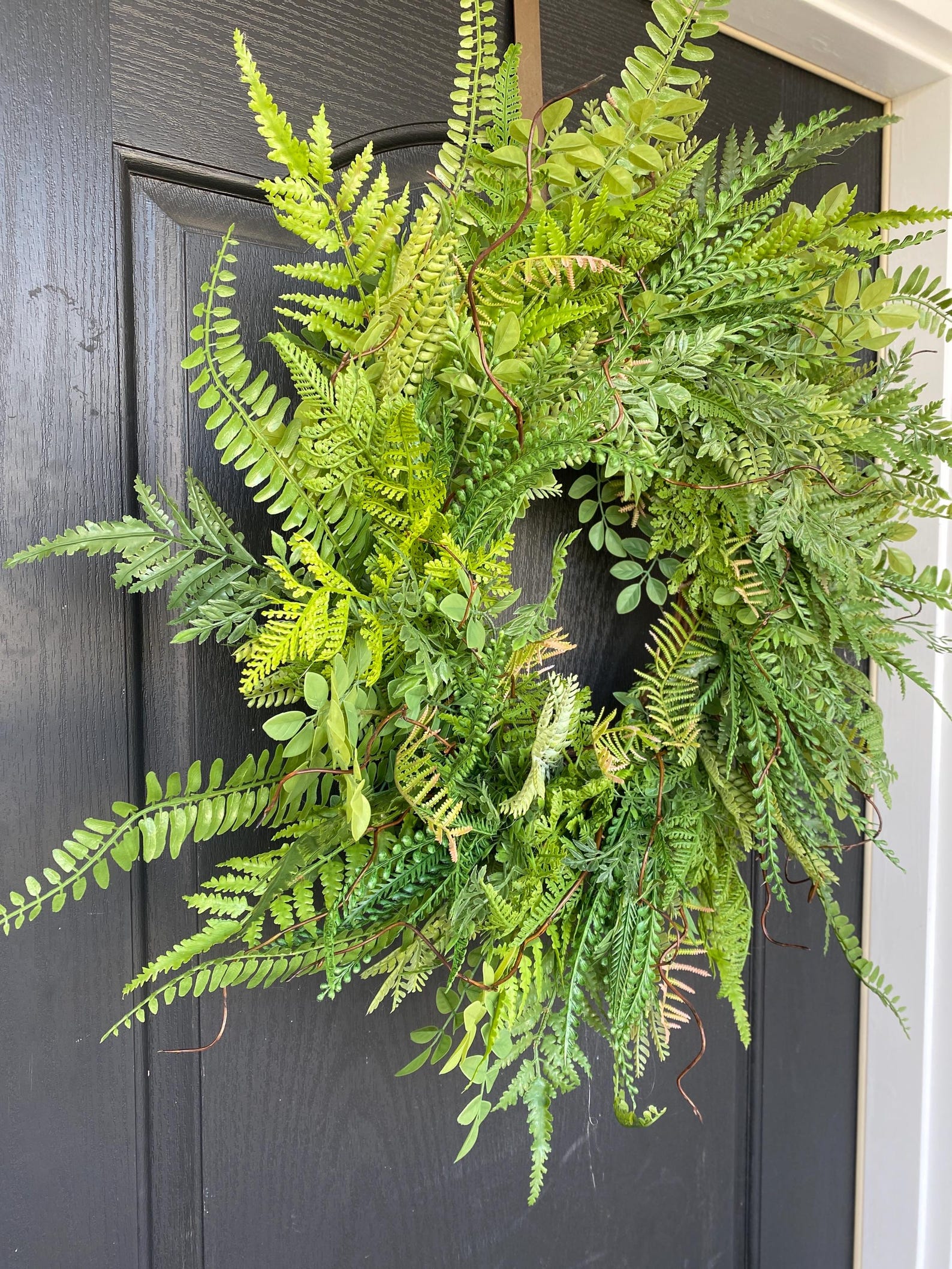 Fern Wreath for Front Door, Year Round Greenery Wreath With Ferns ...