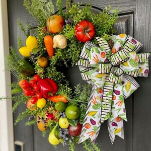 Summer Garden Wreath With Lemons, Garden Harvest Wreath With Fruit ...