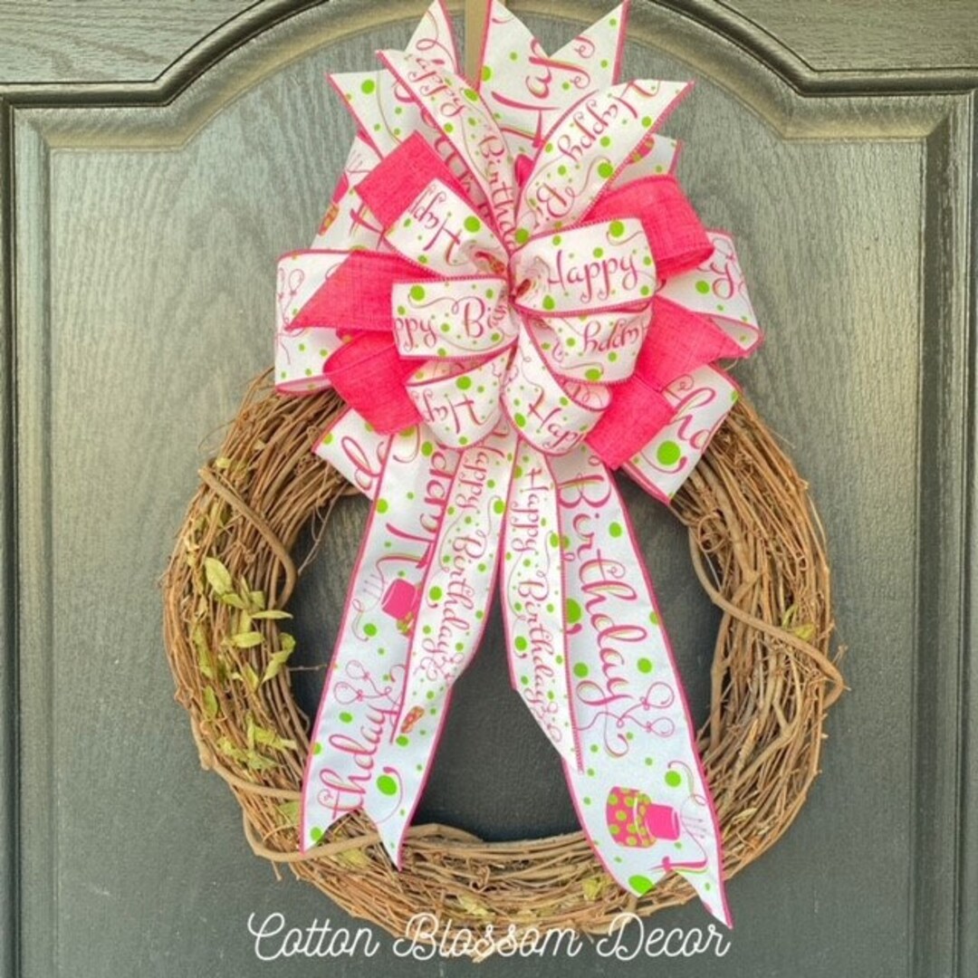 Happy Birthday Bow, Birthday Party Decor, Bow for Birthday Gift, Gift ...