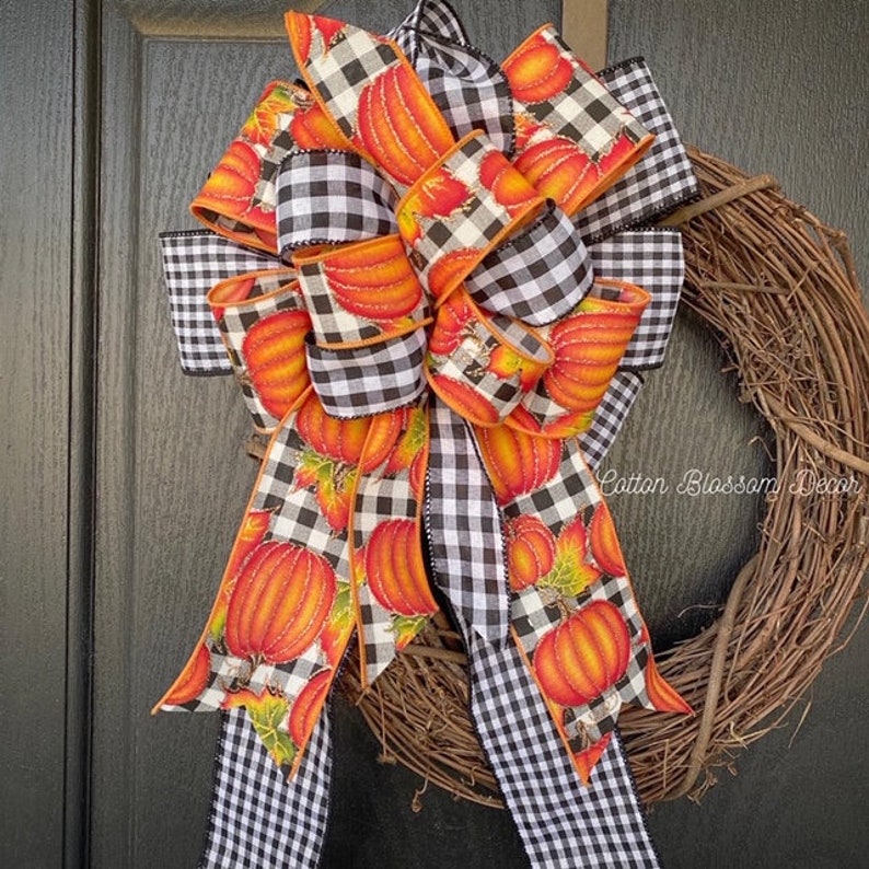 Fall Bow Wreath Bow Bow for Wreath Floral Bow Autumn Bow | Etsy