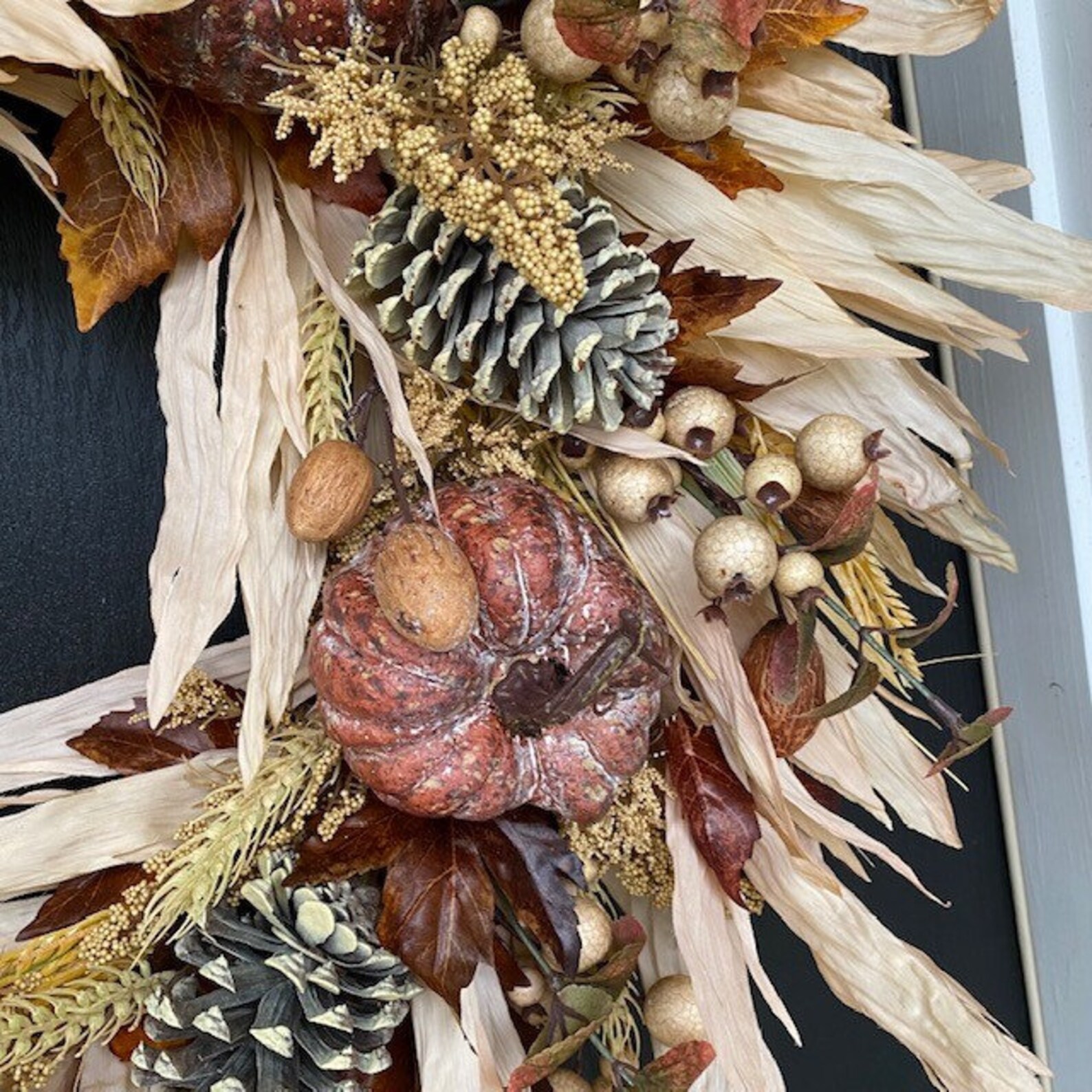 Neutral Fall Wreath for Front Door, Neutral Autumn Wreath for Front ...