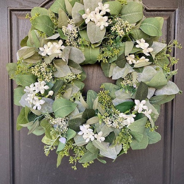 White Flowers Wreath - Etsy