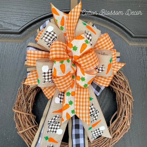 Lantern Bow Farmhouse Decor Buffalo Check Wreath Bow Etsy