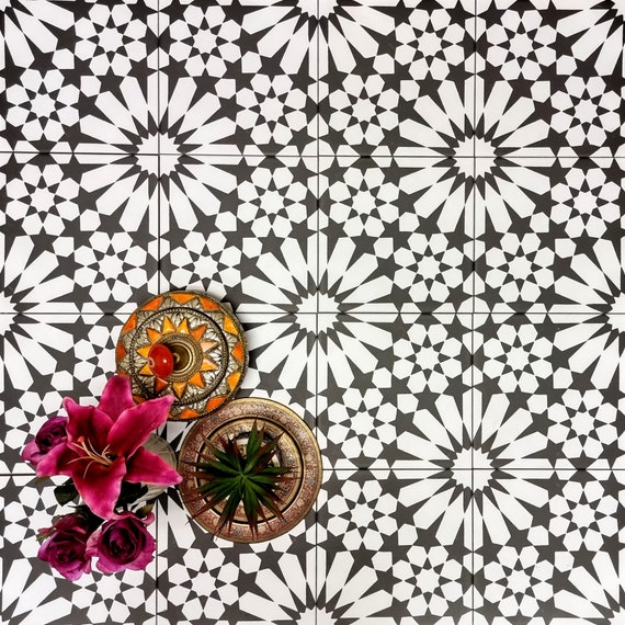 Black And White Moroccan Tile Patterns Moroccan Encaustic Cement