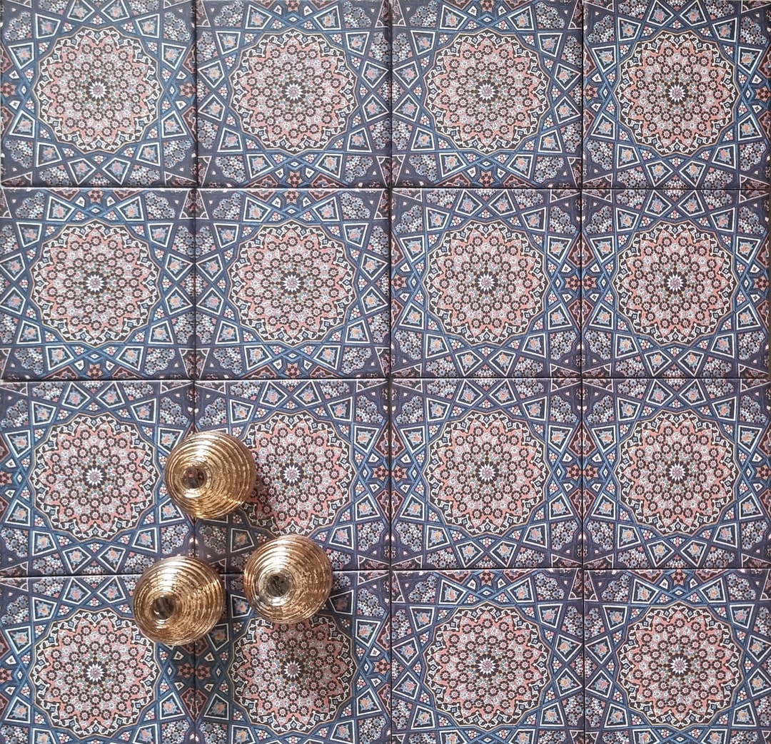 Full Tile Sample: Pasha MINI Tabriz 15 X 15cm Anti Slip Moroccan ...