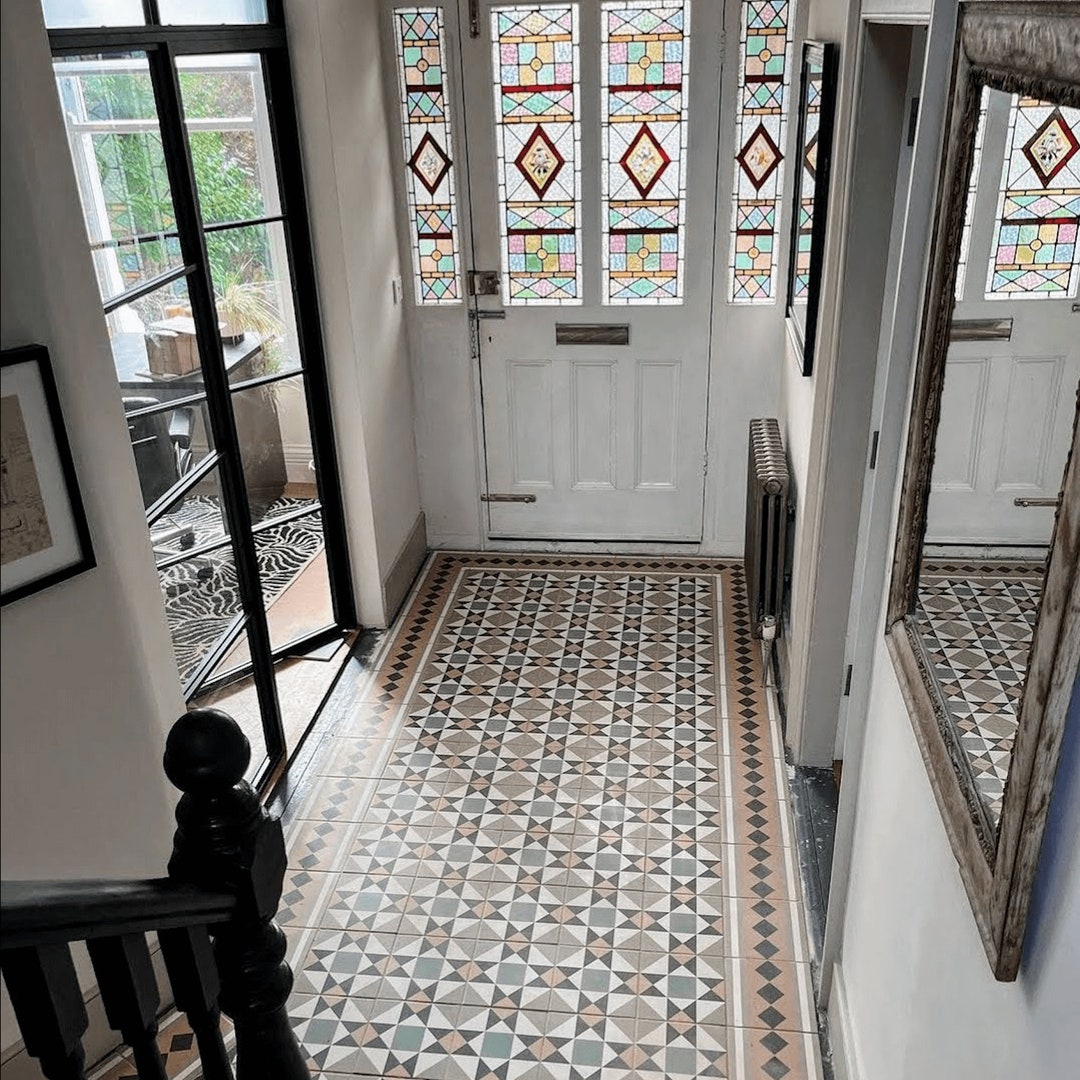 Maison Brun Victorian Patterned Porcelain Wall & Floor Full Tile Sample ...
