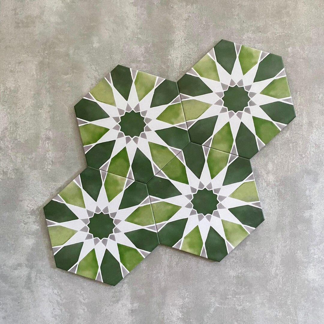 Hawaii Green HEXAGON Wall & Floor Full Tile Sample - Etsy