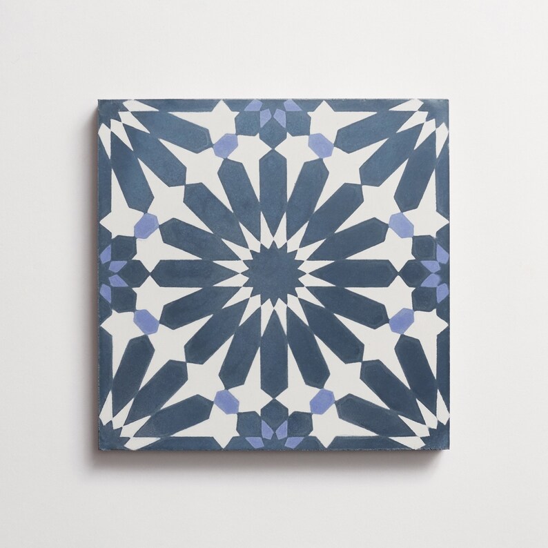 Full Tile Sample: Fes Blue Anti Slip Moroccan Patterned - Etsy UK