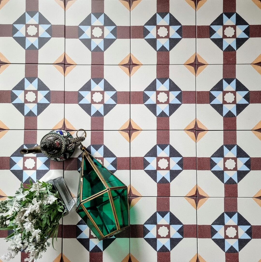 Full Tile Sample: Europa Berlin Victorian Patterned Porcelain Wall ...