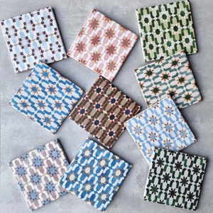 Full Tile Sample: Murrakus H Mini 15 X 15cm Moroccan Patterned Wall ...