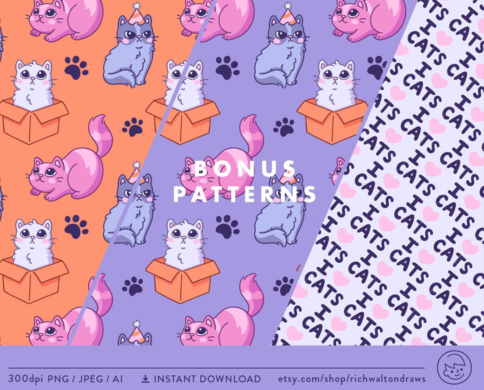 Cat Clip Art, Kitten Clipart, Cute Clipart, Cat Illustration, Kitten ...