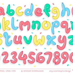 Balloon Animal Clip Art, Balloon Writing, Balloon Numbers, Party ...