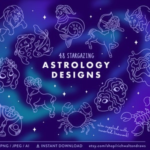 Astrology Clip Art, Star Sign Clipart, Zodiac Clipart, Constellation ...