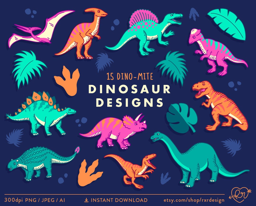 Dinosaur Clip Art, T-rex Clipart, Dinosaurs Clipart, Dinosaur Invites ...