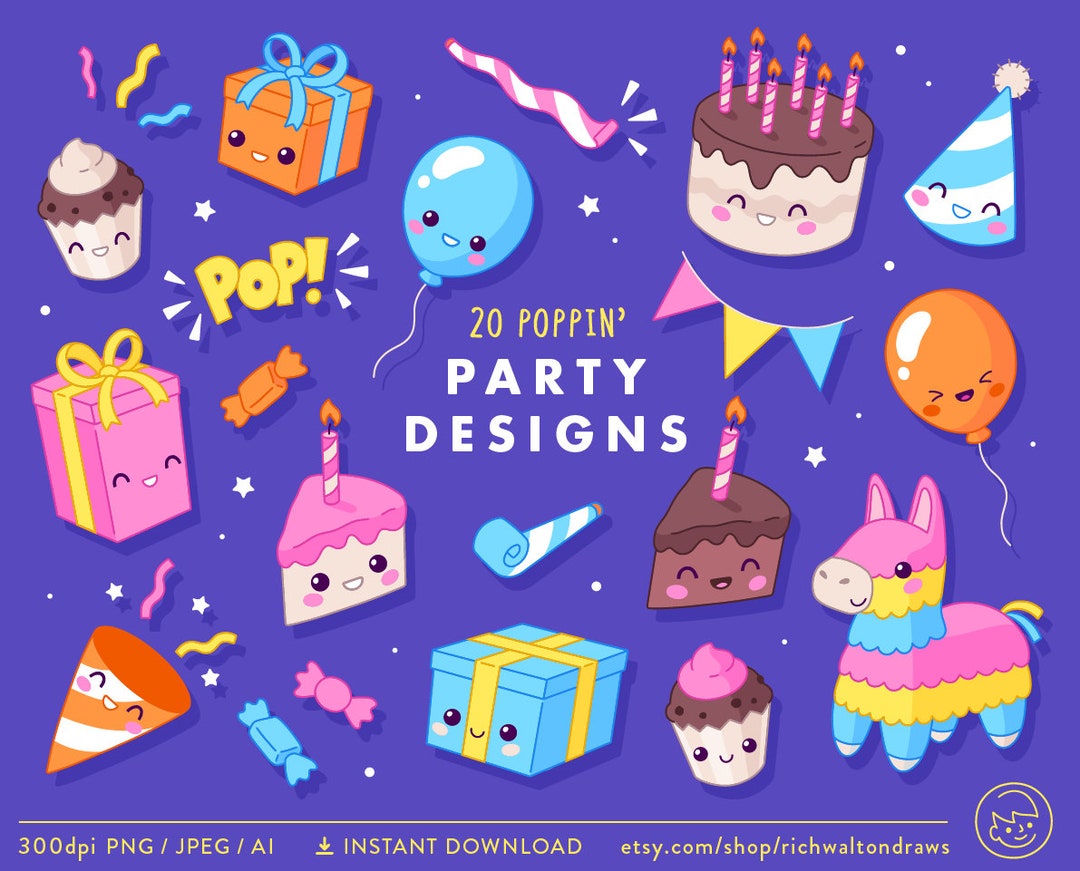 Party Clip Art, Birthday Clipart, Celebration Clip Art, Birthday Party ...