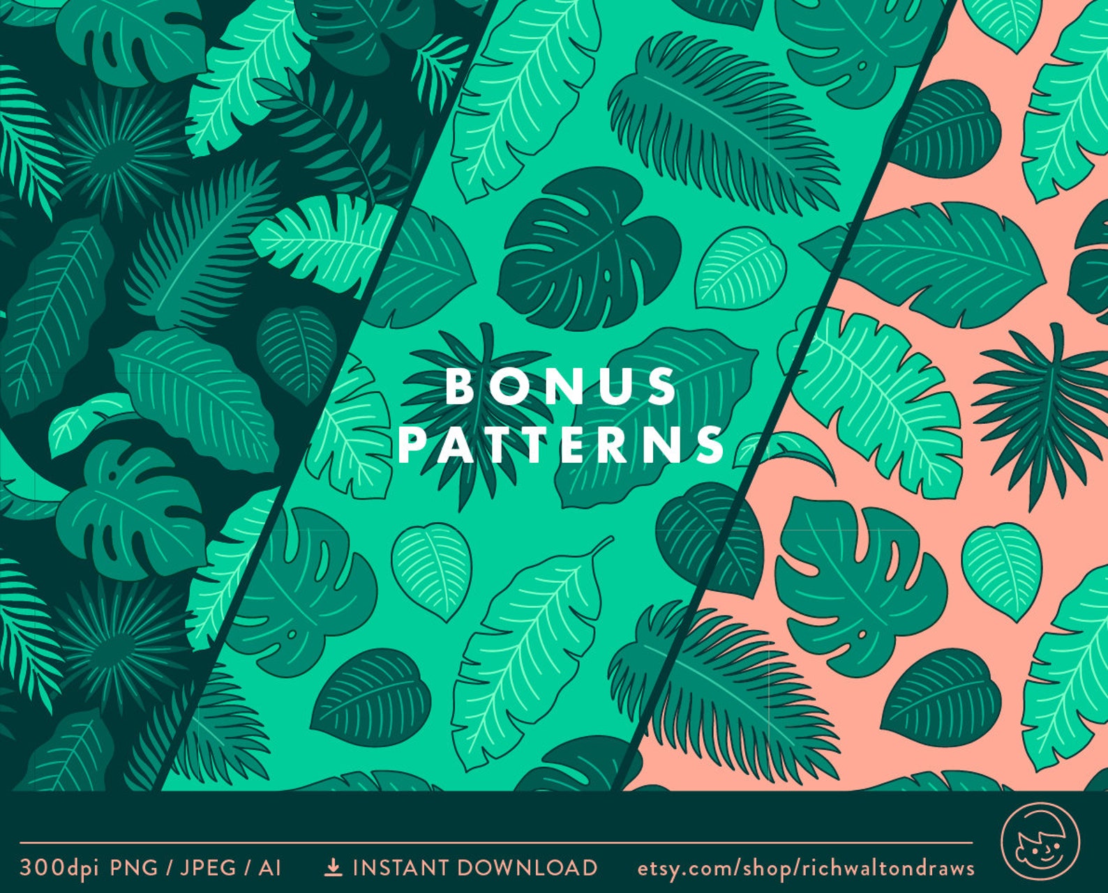 Jungle Clip Art, Leaf Clipart, Tropical Clip Art, Jungle Leaves, Plant ...