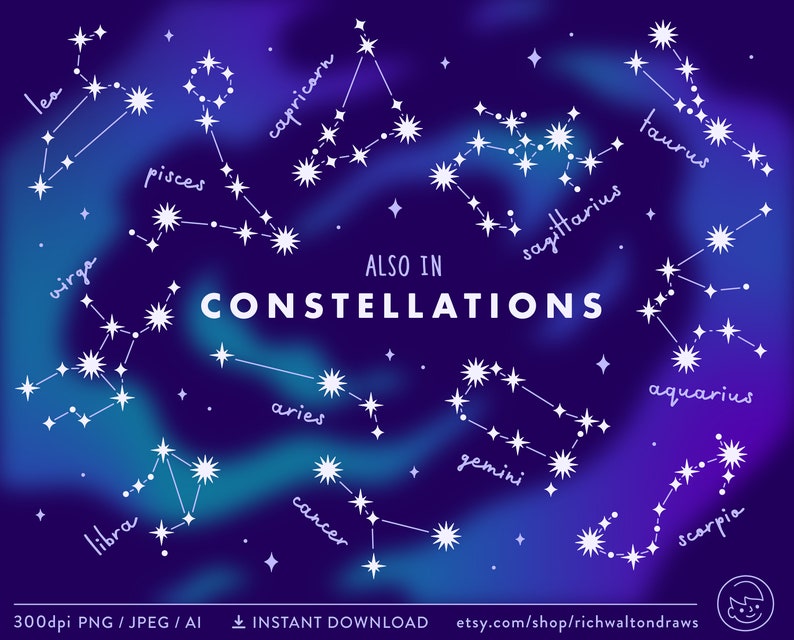 Astrology Clip Art, Star Sign Clipart, Zodiac Clipart, Constellation ...