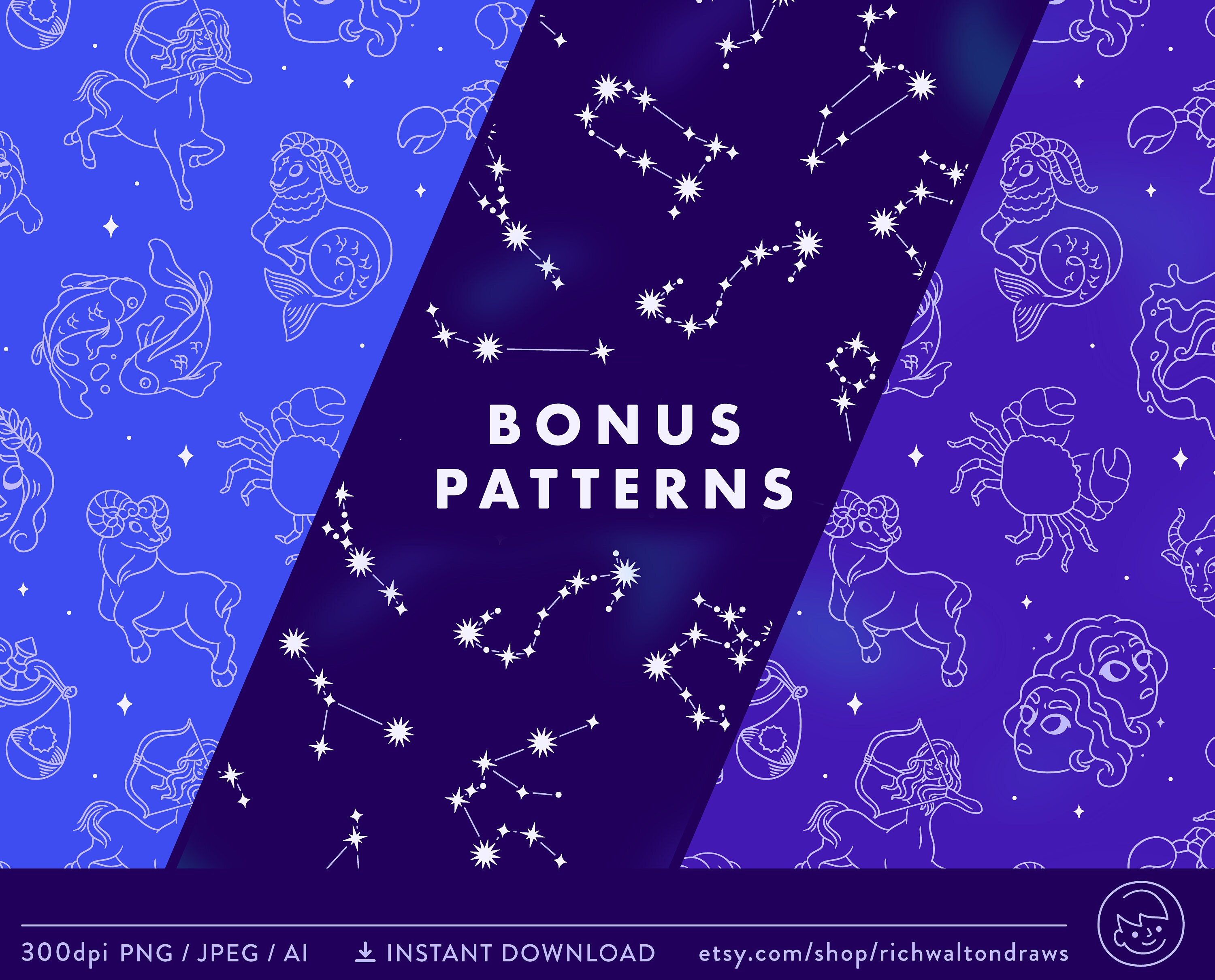 Astrology Clip Art, Star Sign Clipart, Zodiac Clipart, Constellation ...