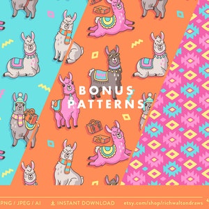 Llama Clip Art, Alpaca Clipart, Cute Clipart, Llama Illustration ...