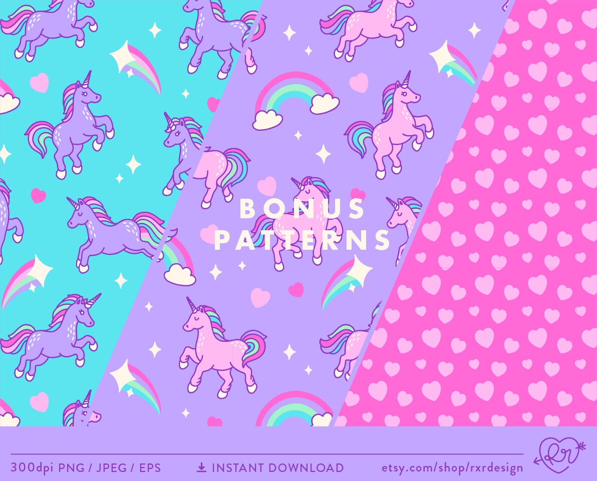 Unicorn Clip Art, Rainbow Clipart, Narwhal Clipart, Unicorn ...
