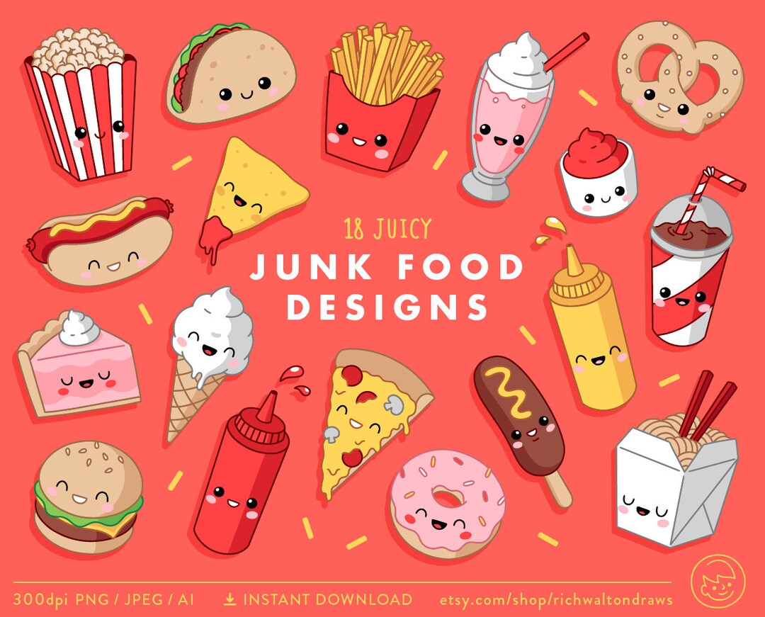 Junk Food Clip Art, Fast Food Clipart, Diner Clip Art, Takeout Clipart ...