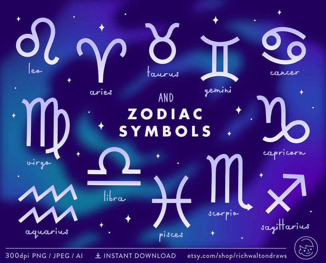 Astrology Clip Art, Star Sign Clipart, Zodiac Clipart, Constellation ...