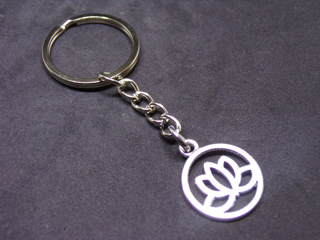 Lotus Flower Keyring Keychain Pendant Bag Charm Zip Pull Gift - Etsy