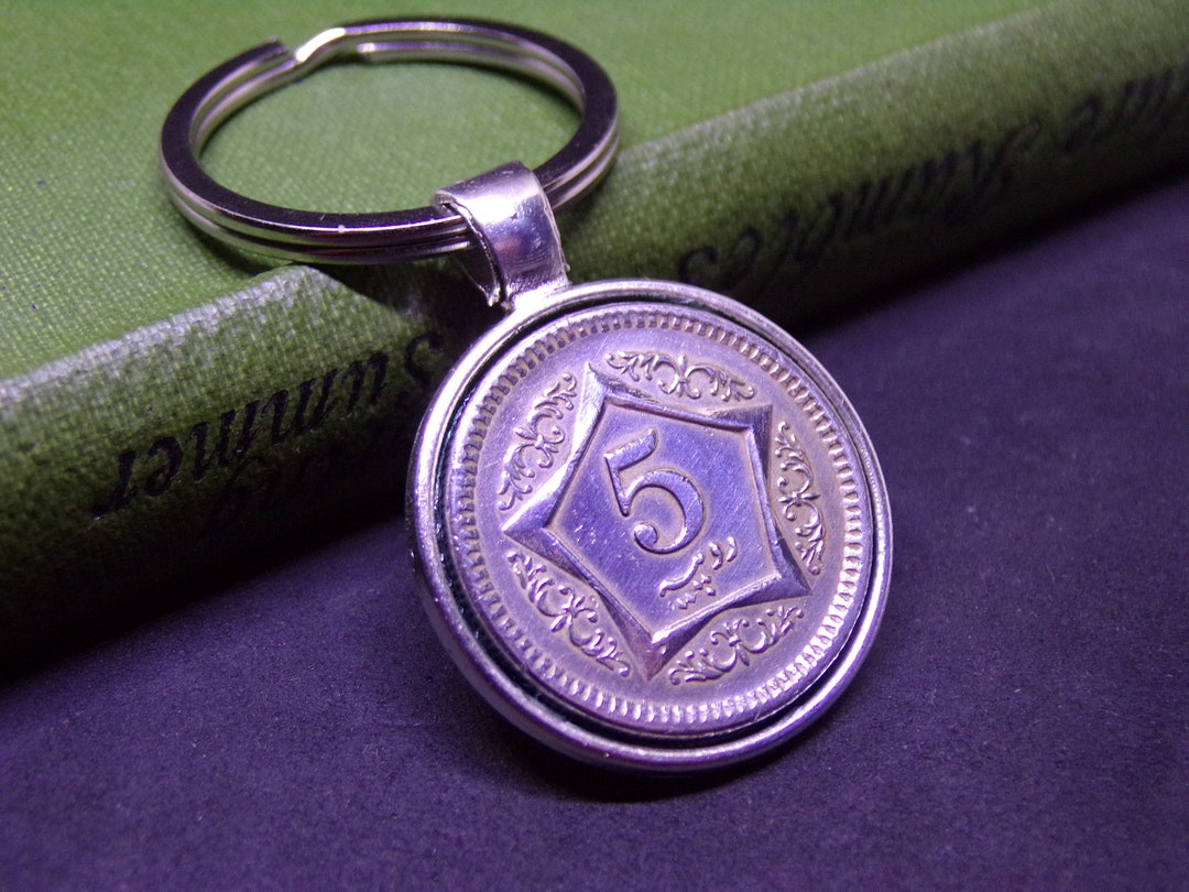 Pakistani Coin Keyring Keychain Star Lovers Gift 5 Rupees Pakistan 28mm ...