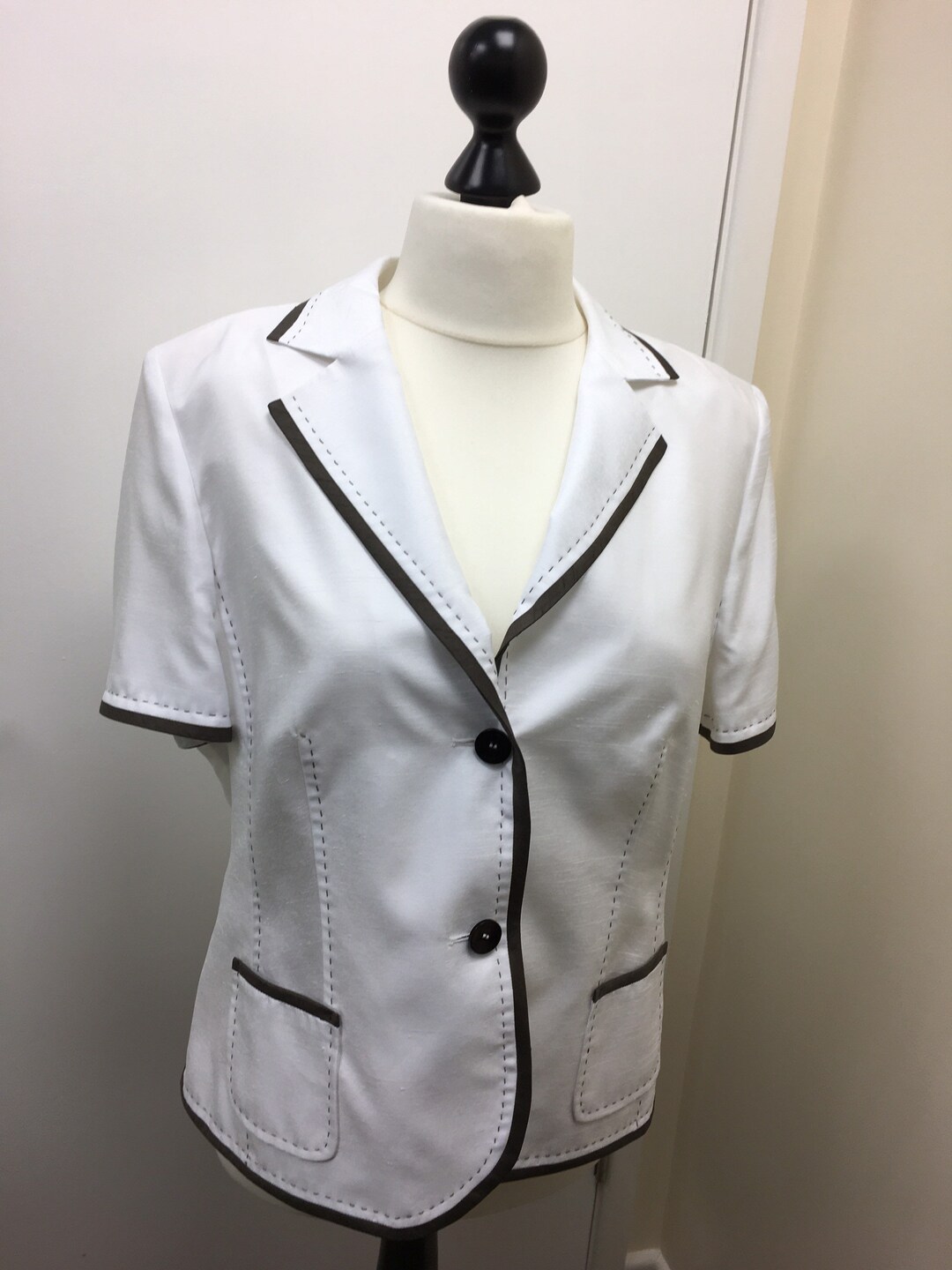 Basler Short Sleeve White Polyester Jacket - Etsy