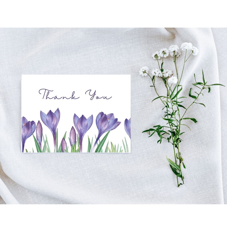 Printable Thank You Card Digital Thank You Card Lilac Flower Thank You Card Instant Download ...