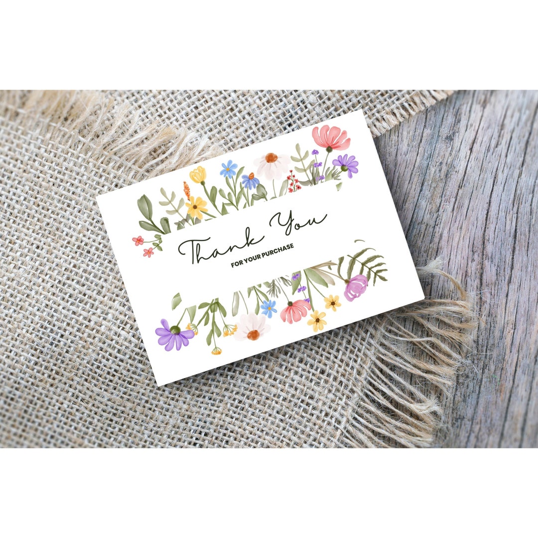 Printable Thank You Card Digital Thank You Card Floral Thank You Card ...
