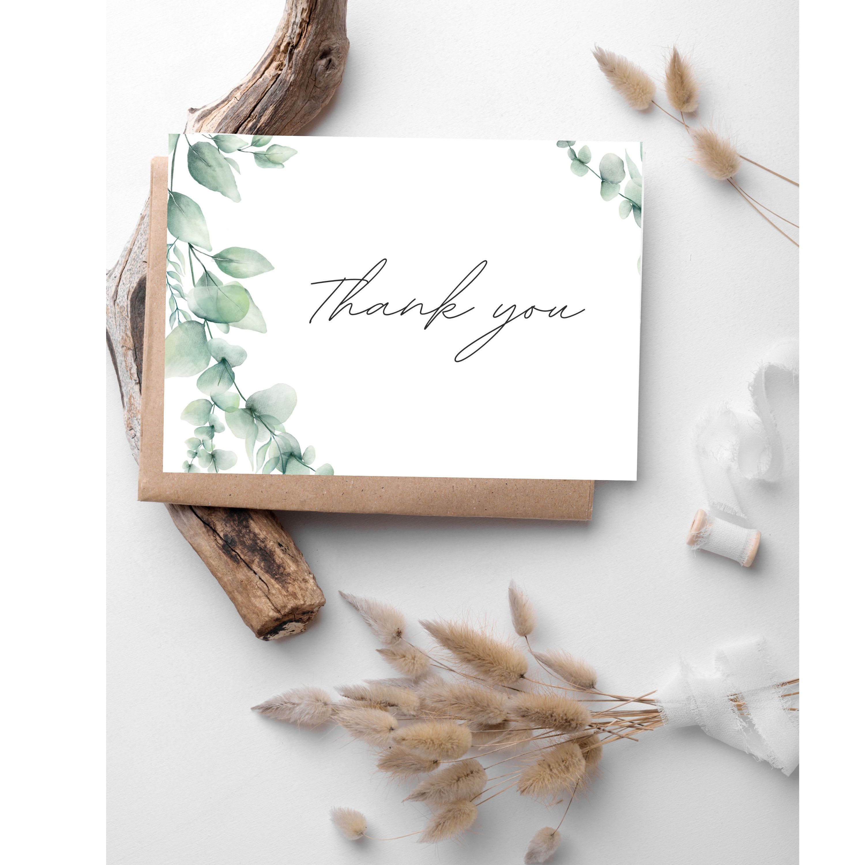 Printable Thank You Card Digital Thank You Card Eucalyptus Thank You ...