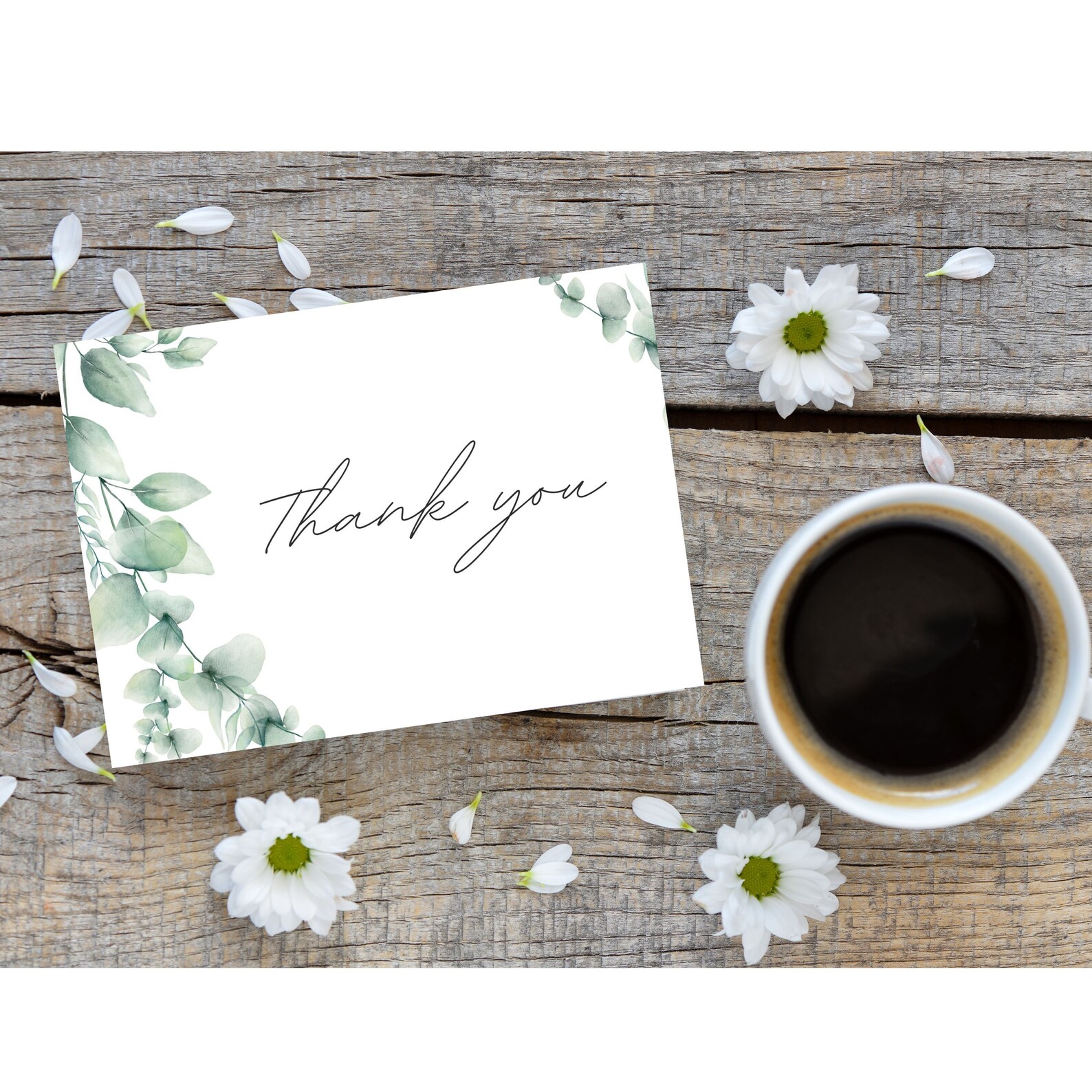 Printable Thank You Card Digital Thank You Card Eucalyptus Thank You ...