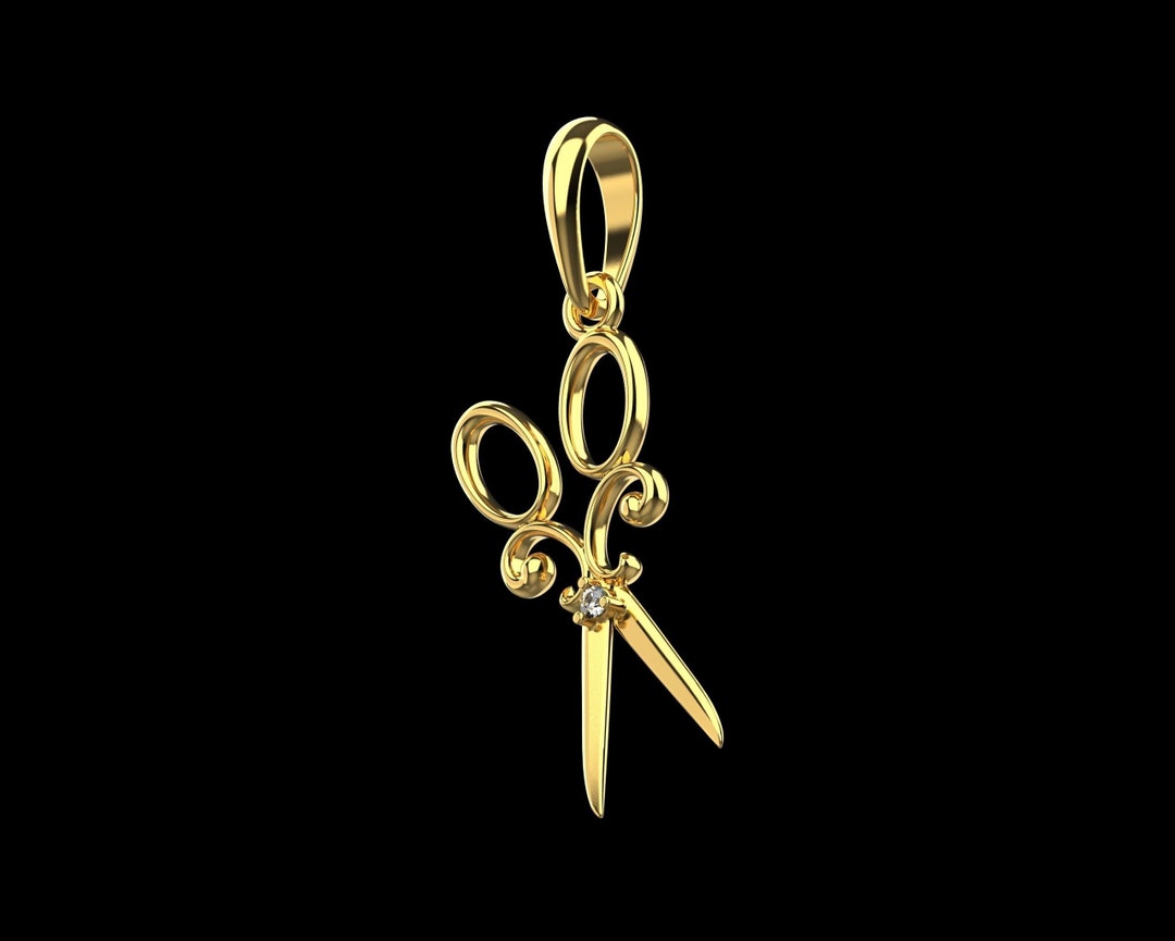 14K Real Solid Gold Scissors, SUPER CUTE, SCISSORS, Hairdresser's ...