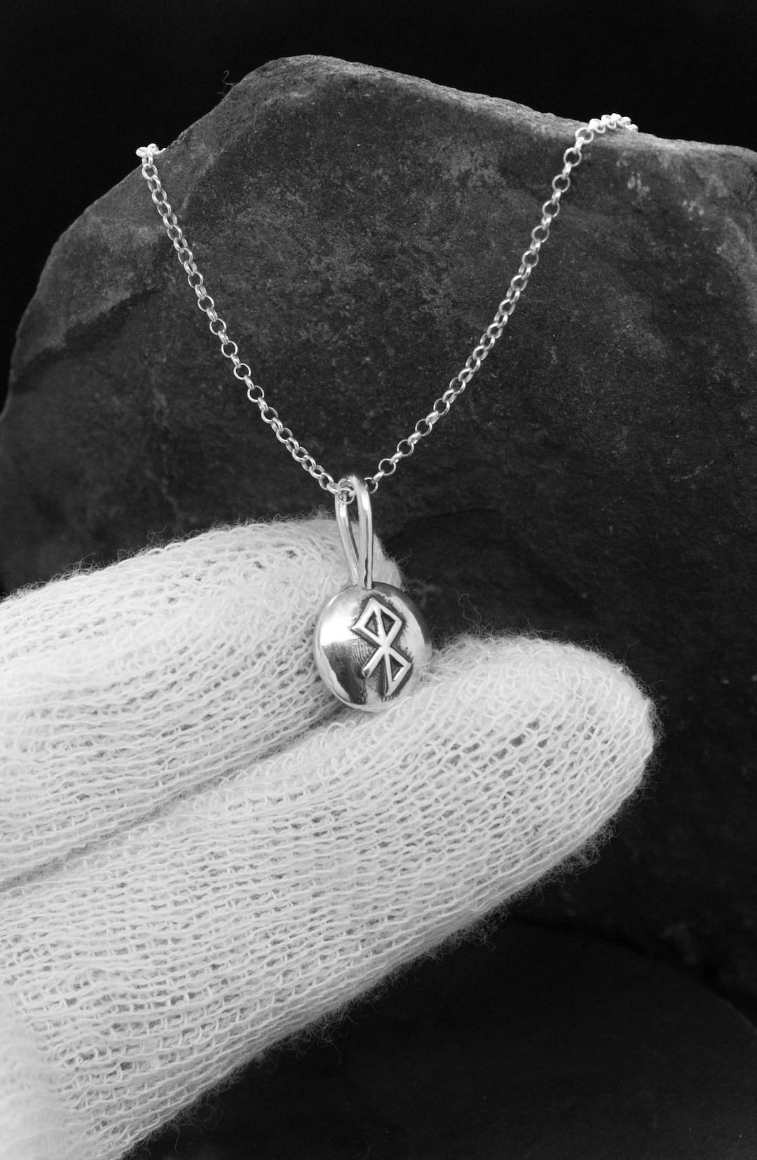 925 Sterling Silver Peace & Happiness Bind Rune Viking Pendant, Rune ...