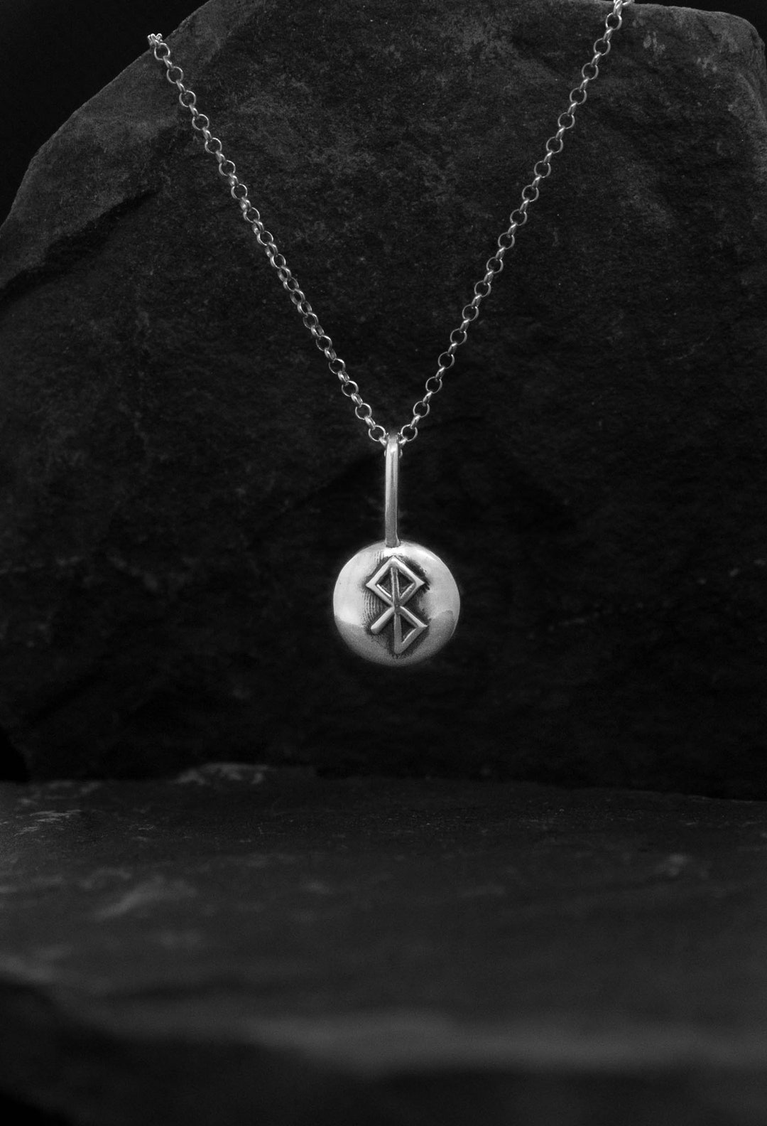 925 Sterling Silver Peace & Happiness Bind Rune Viking Pendant, Rune ...