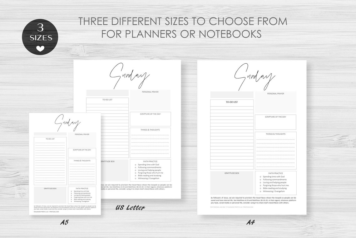 Faith Planner, Printable Christian, Daily Planner, Devotional Planner ...