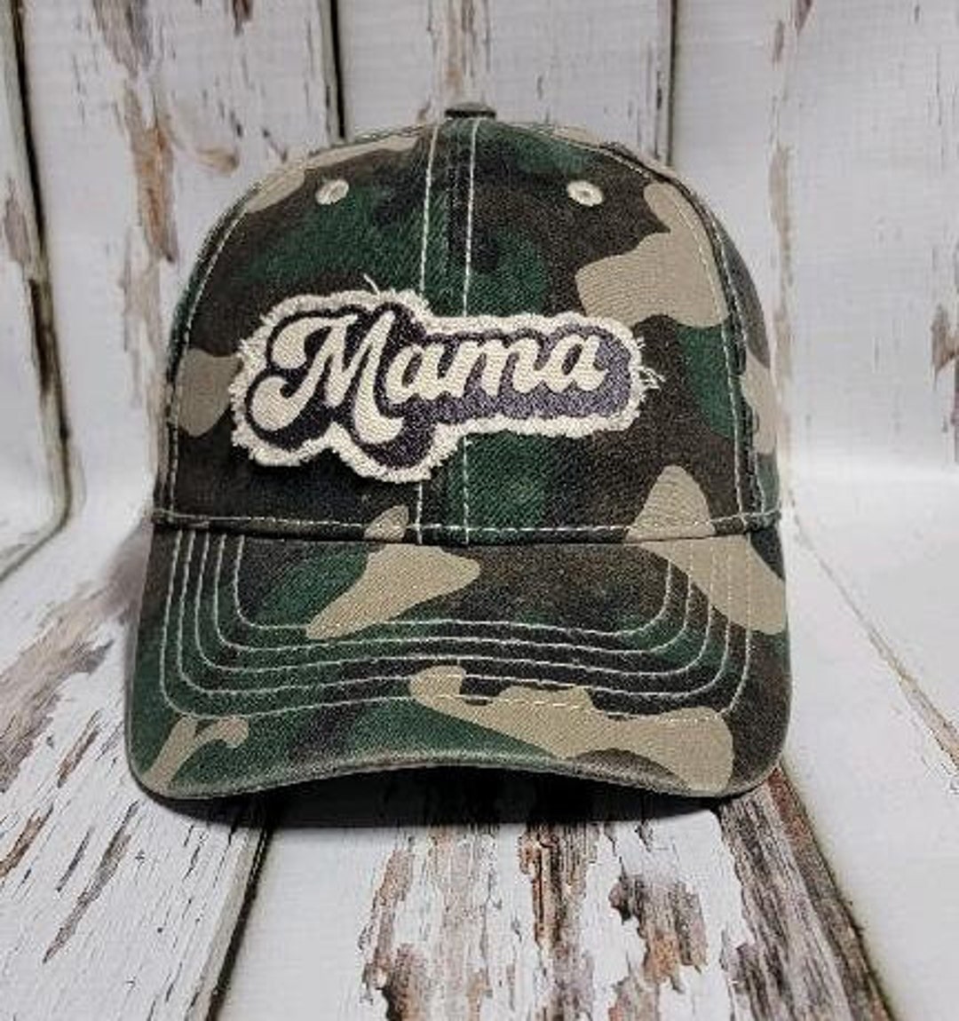 Mama Retro Embroidered Hat Raggy Patch Camouflage Baseball Cap - Etsy