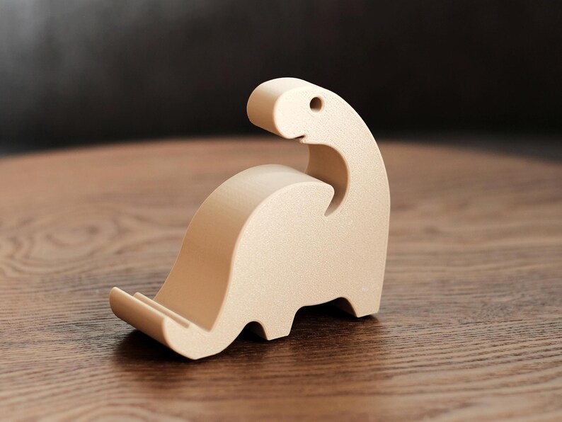 Little Dino Phone Stand, 3D Printed Natural Wood - Etsy