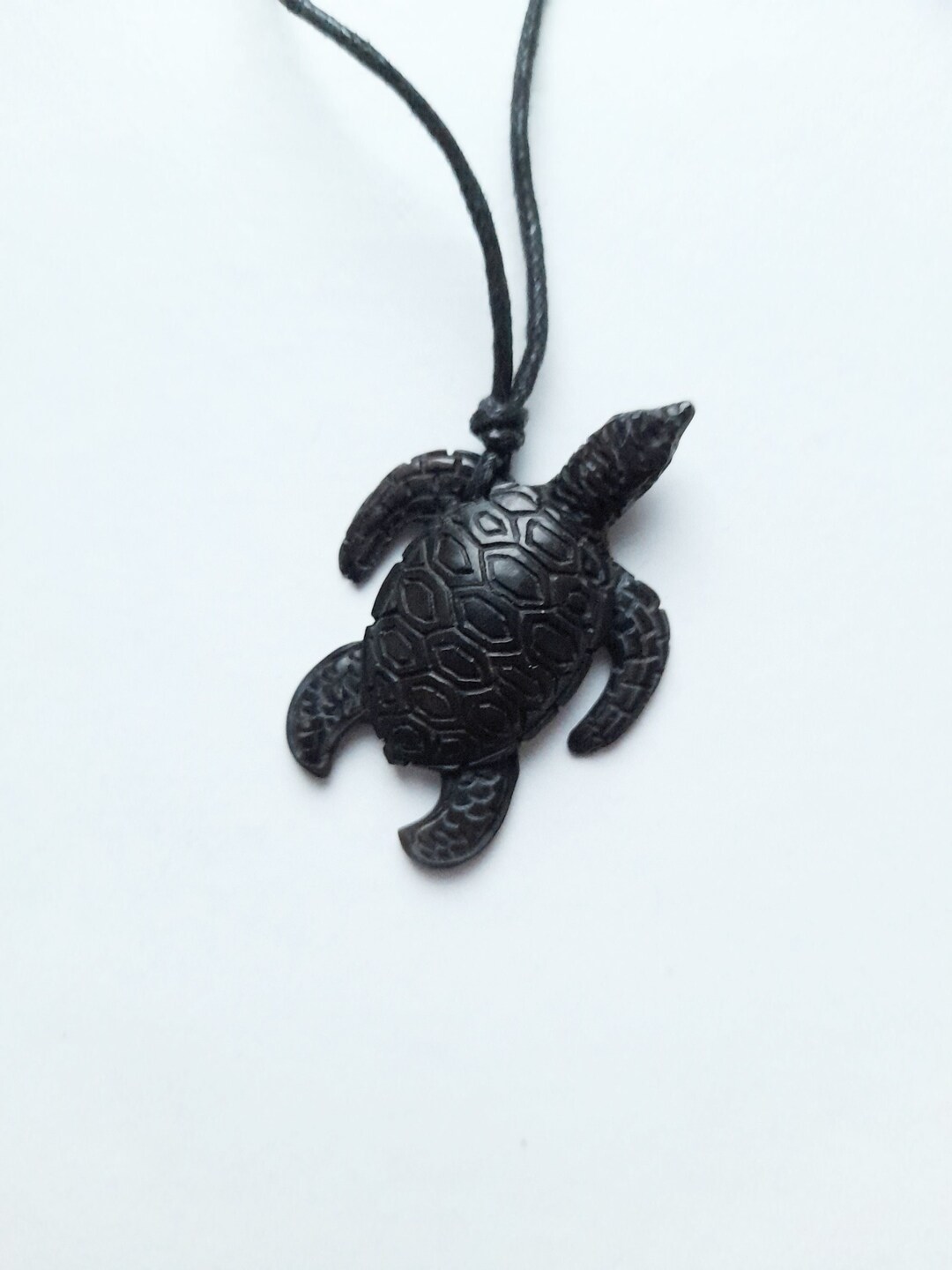Carved Water Turtle Pendant Horn Horn Jewelry Turtle Necklace - Etsy