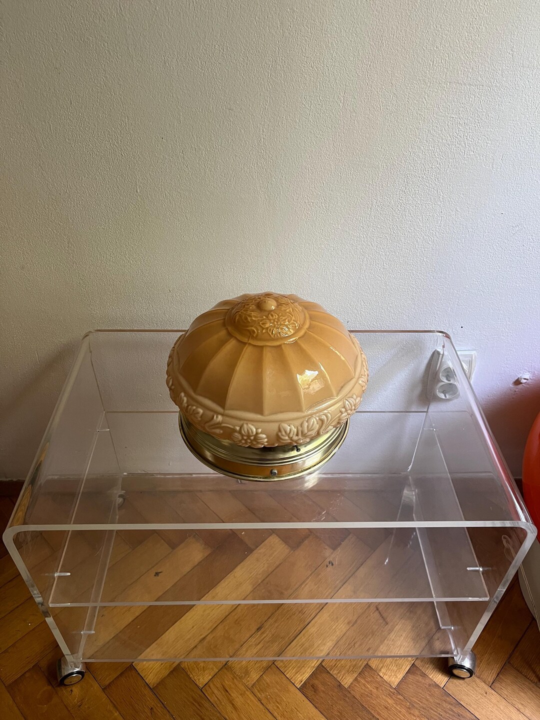 Rare Flush Mount Light From the 40s / Art Deco Pendant Light / Art Deco ...