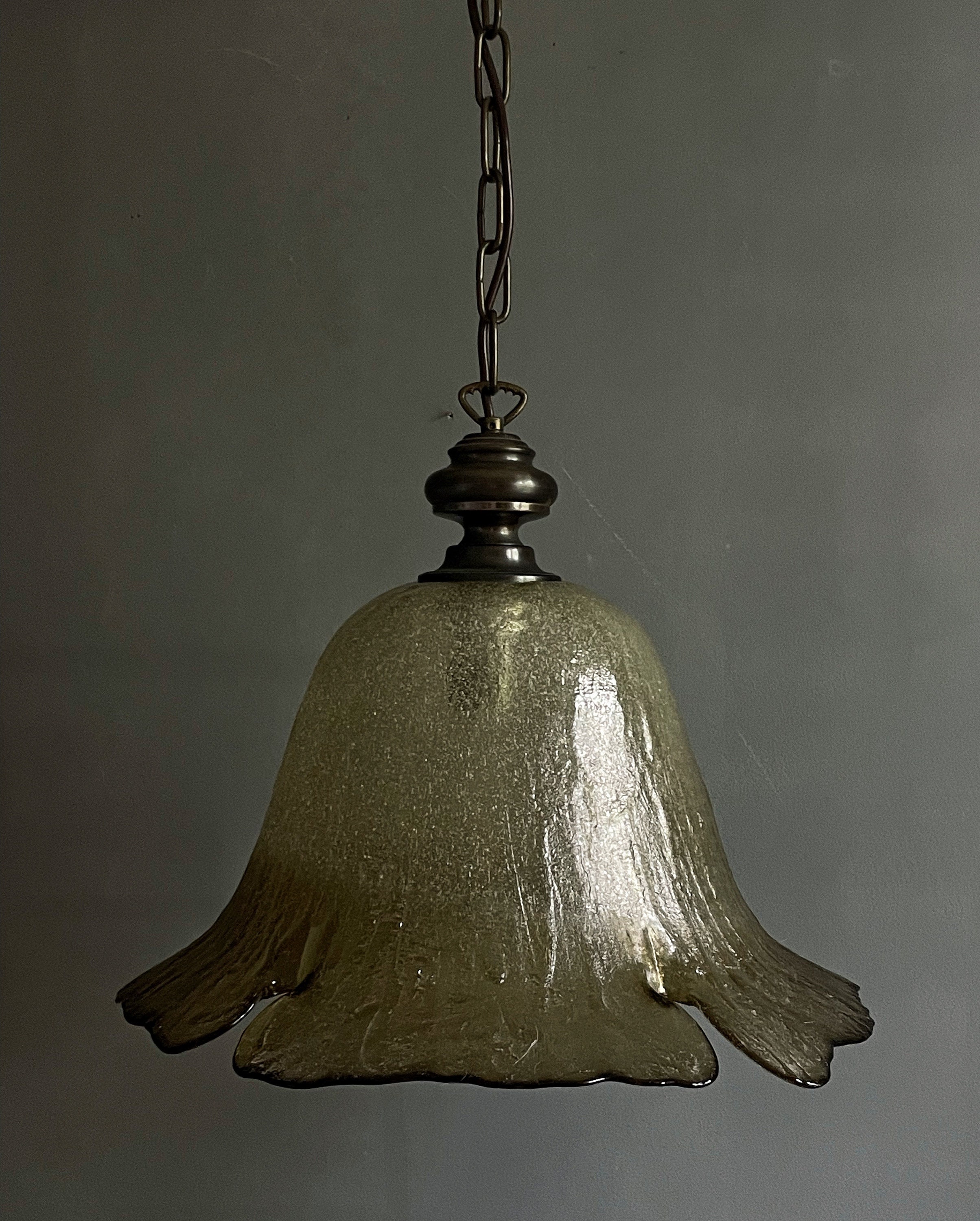 Vintage Glass Pendant Lamp,peill Putzler/hand Blown Glass Hanging Lamp ...