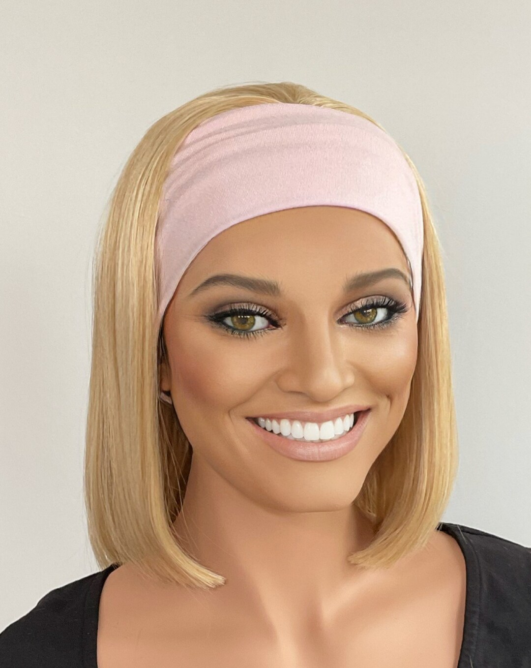 Premium Biscuit Bob Length Headband Wig/ Gym Wig/ Sports Wig/ Headband ...